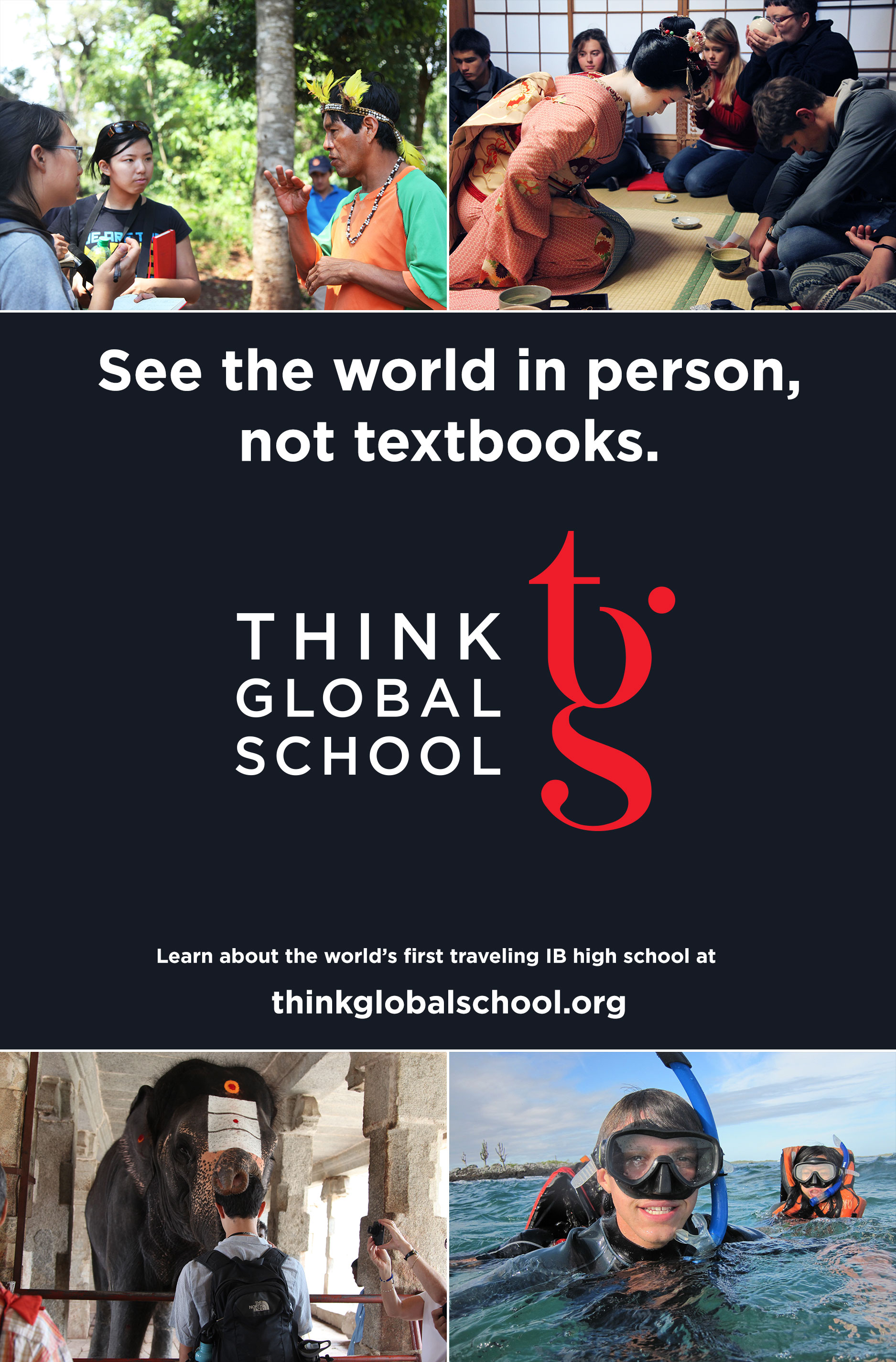 Ad copy: Is it ok to write "See the world in person, not textbooks ...